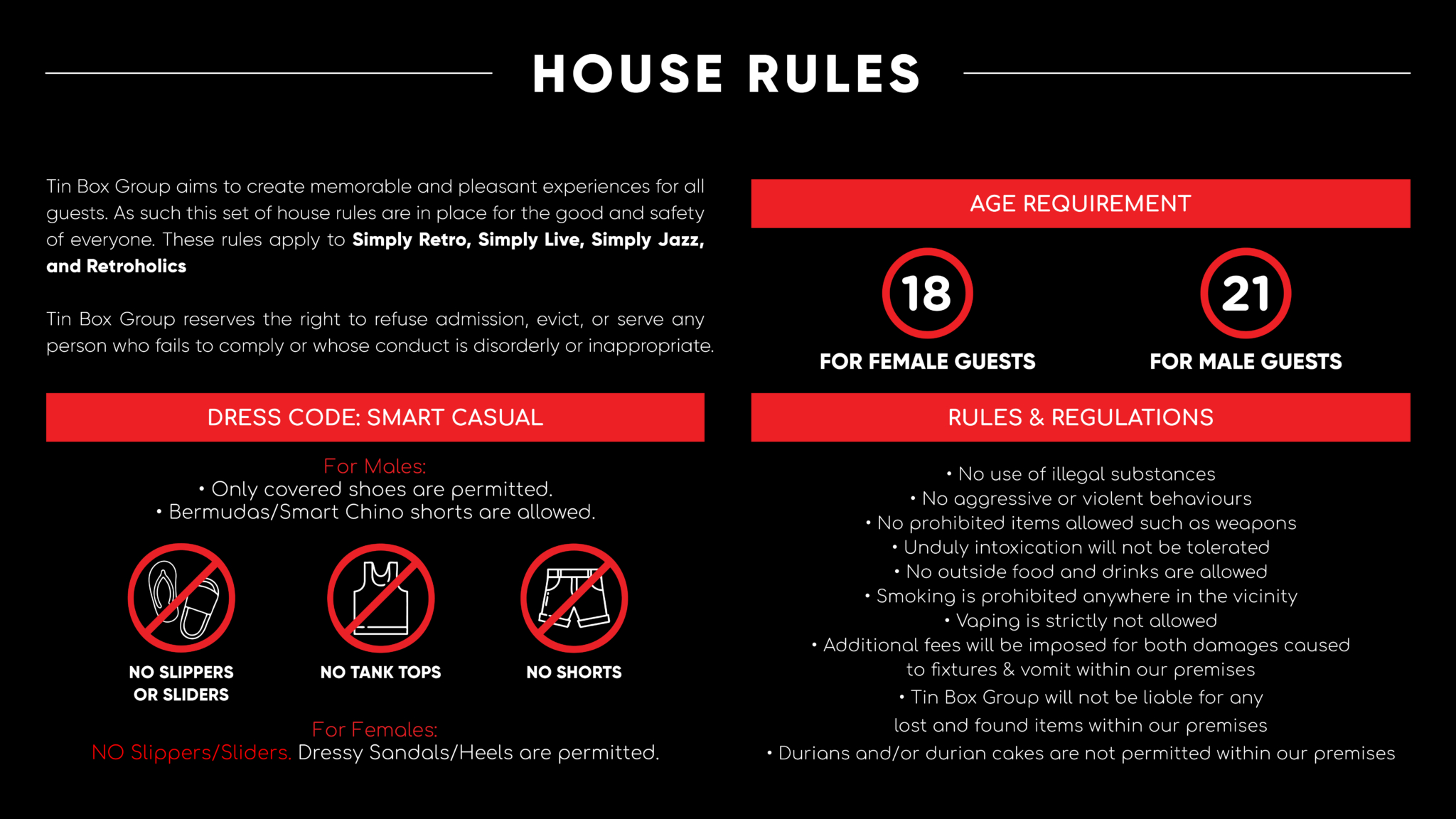 Reservations - Simply Live by Tin Box